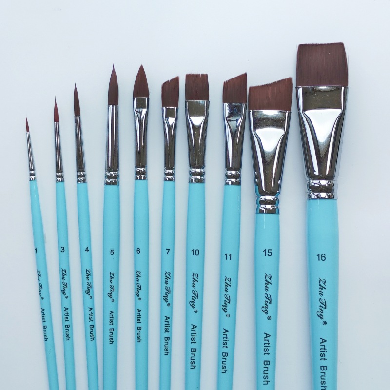 17 pcs face Body Paint Brushes High Quality Sky Blue Artist Watercolor ...