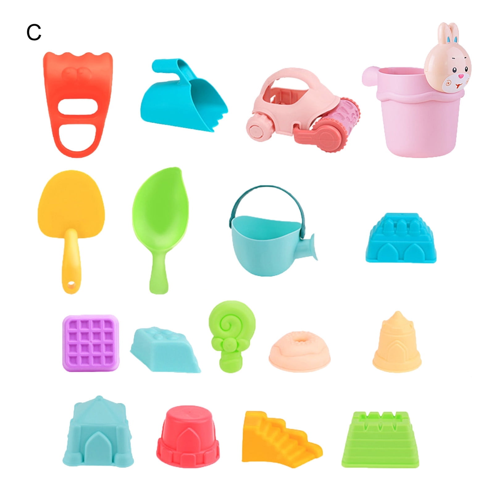 17 piece kids beach tools, children beach sand toys, made of plastic ...