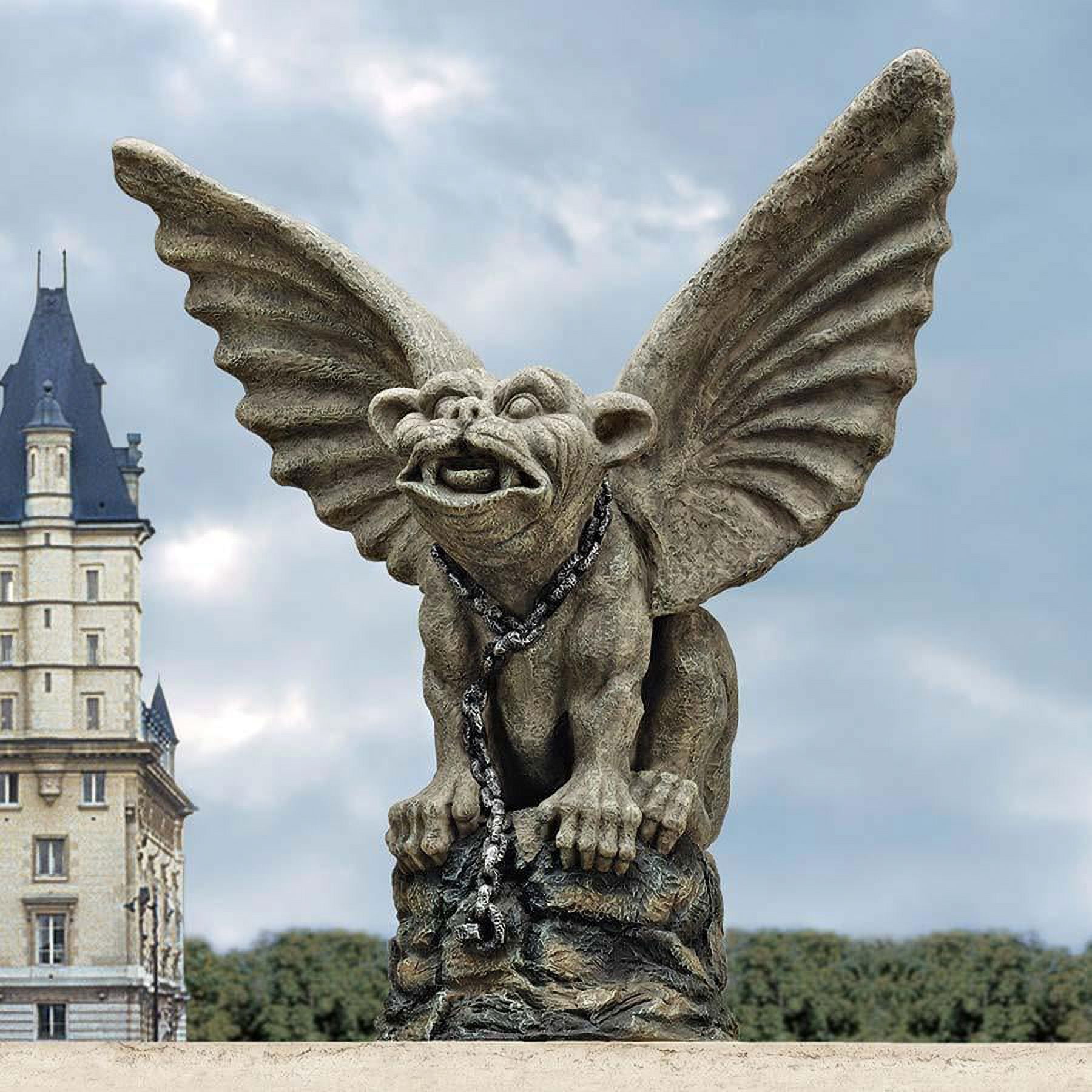 17" Winged Bonded Cathedral Gothic Purebred Gargoyle Dragon Statue ...