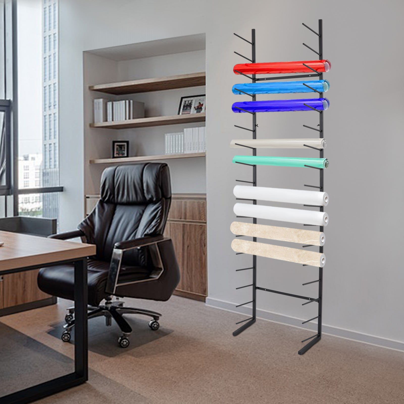17-tier Wall Mounted Blueprint Storage Iron Rack Poster Display Rack ...