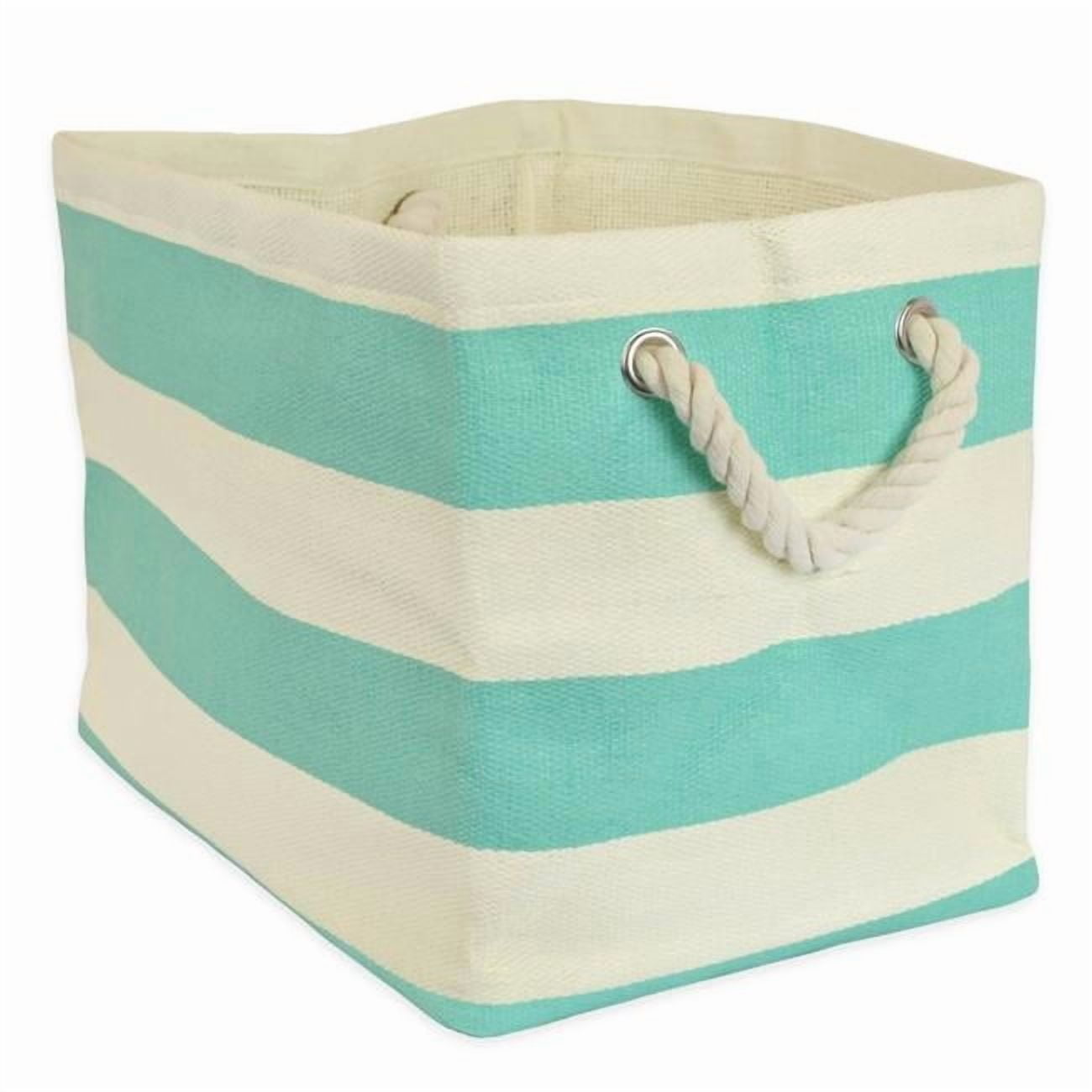 17 x 12 x 12 in. Stripe Paper Rectangle Storage Bin, Aqua - Large ...