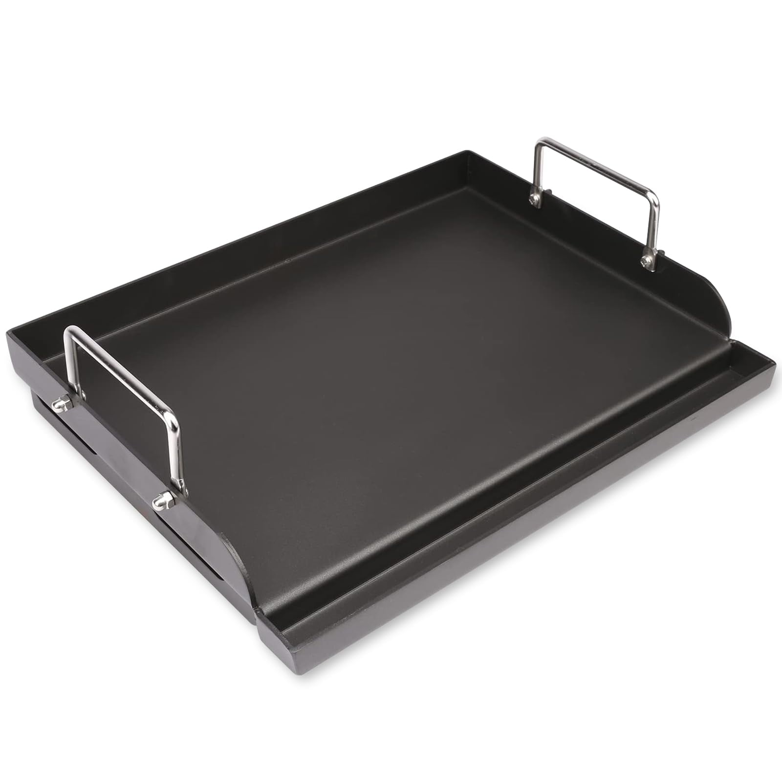 17" x 13" Universal Gas Grill Griddle Plate with Removable Handles ...