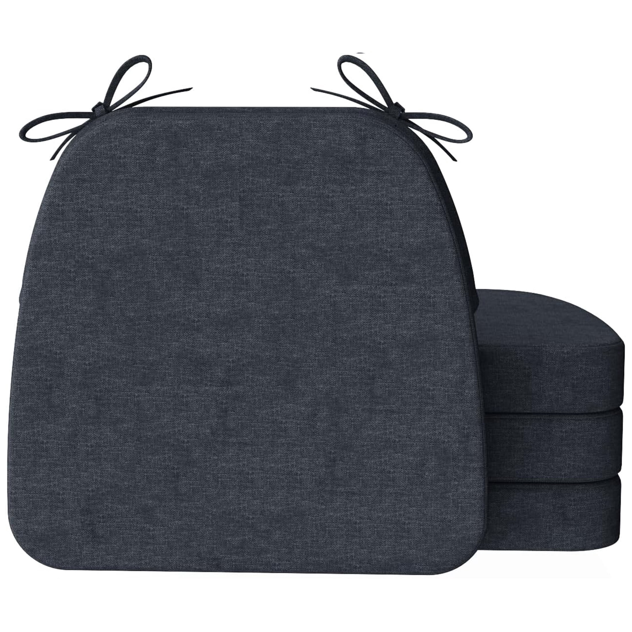 17 x 16 x 2 inch Indoor D-shaped Kitchen Dining Chair Cushion, Charcoal ...