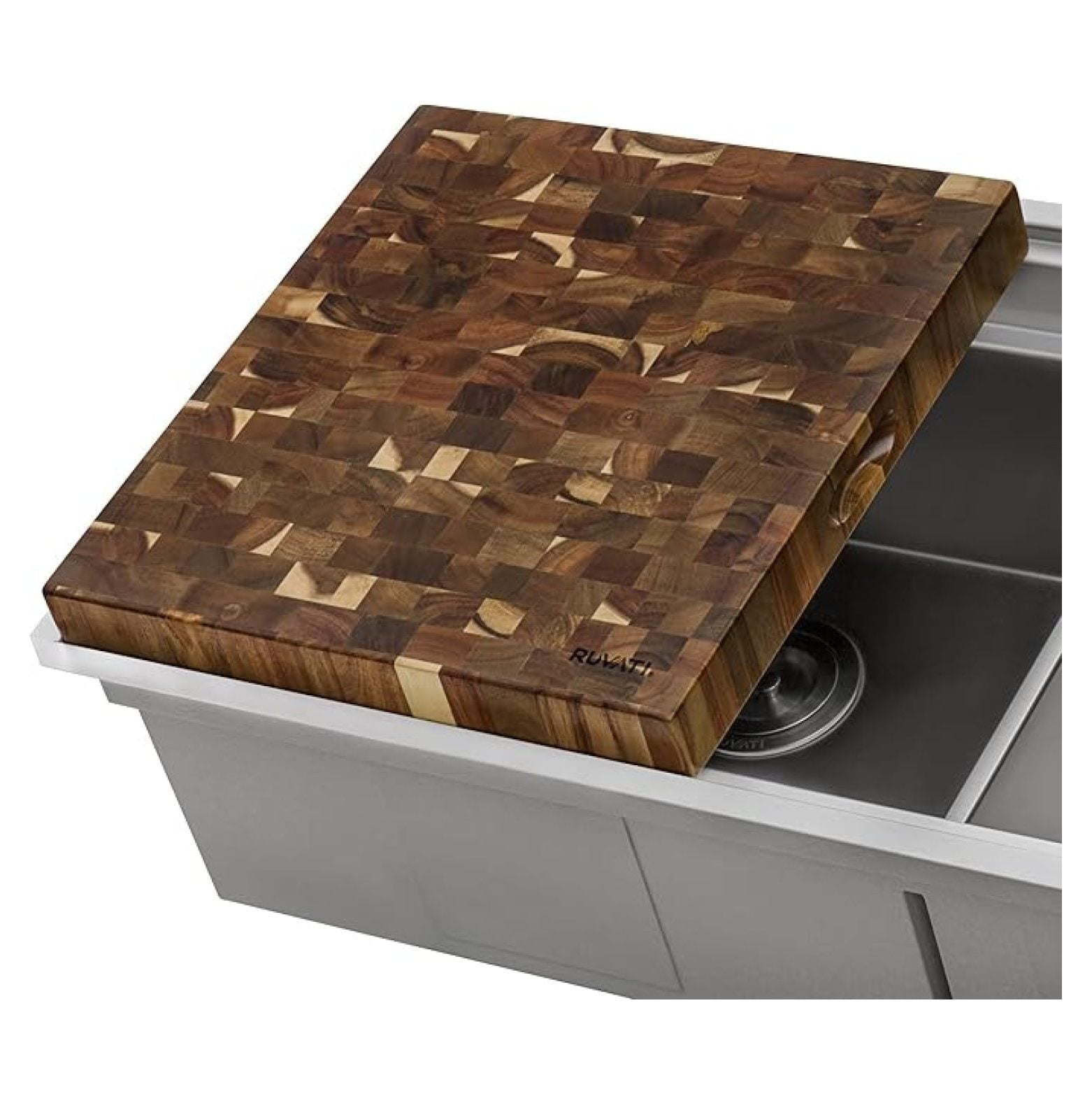 17 x 16 x 2 inch thick End-Grain Butcher Block Solid Wood Large Cutting ...