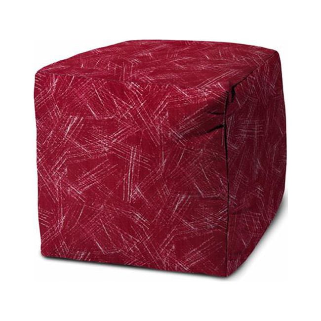 17 x 17 x 17 in. Pink Polyester Cube Striped Indoor & Outdoor Pouf ...