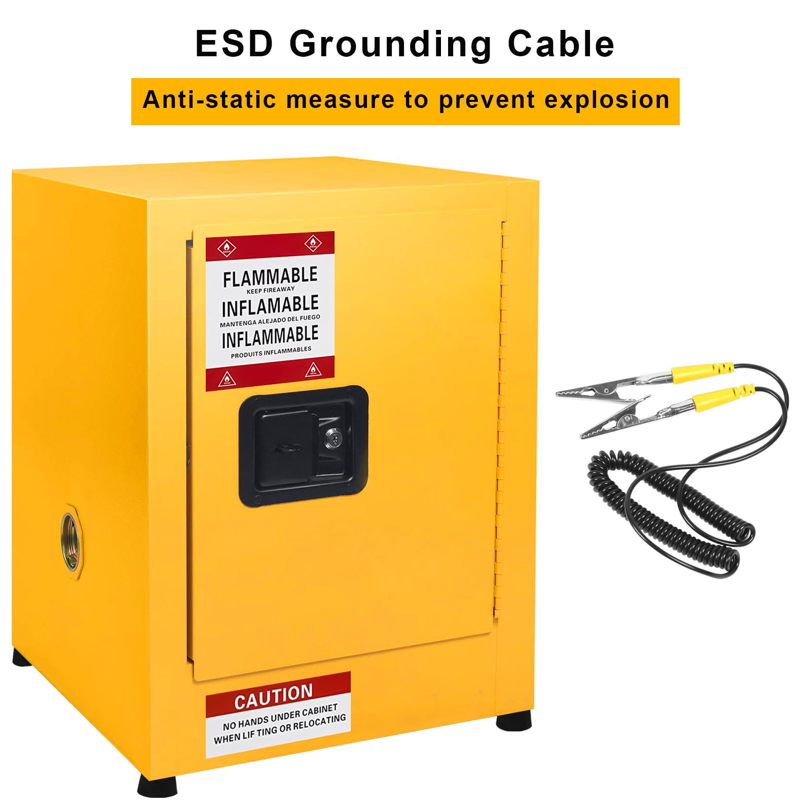 17" x 17" x 18" Galvanized Steel Safety Cabinet Flammable Liquid ...