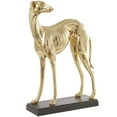17" x 25" Gold Resin Tall Greyhound Dog Sculpture with Brown Base, by ...