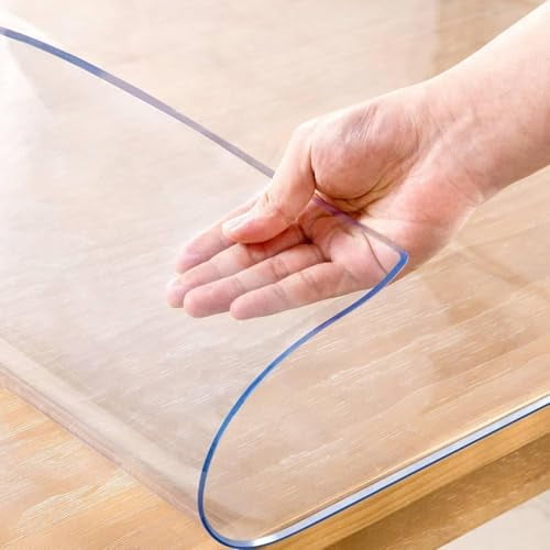 17 x 54 Inch Clear Table Cover, 2mm Thick Vinyl Table Mat, Desk ...
