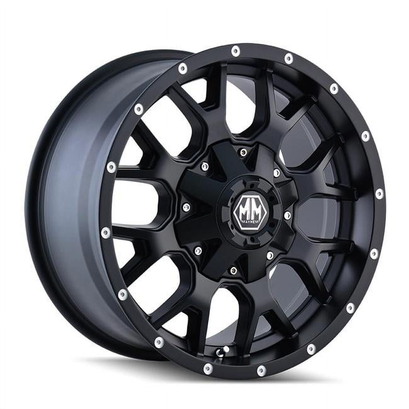 17 x 7.5 in. 8015 Warrior Matte Black Wheel - 5 x 108 Bolt Pattern ...