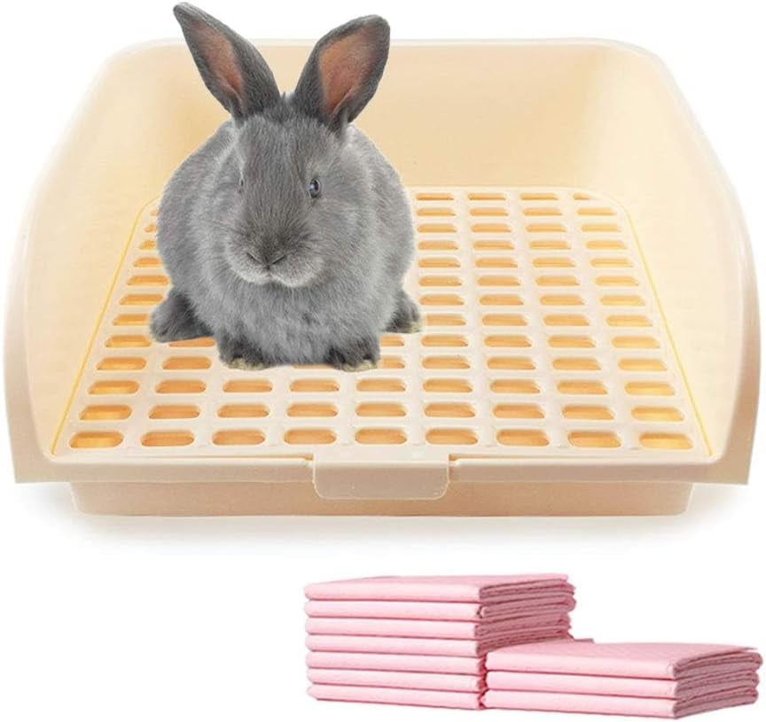 17"x13" Extra Large Rabbit Litter Box with 10PCS Bonus Pads, High Sided ...