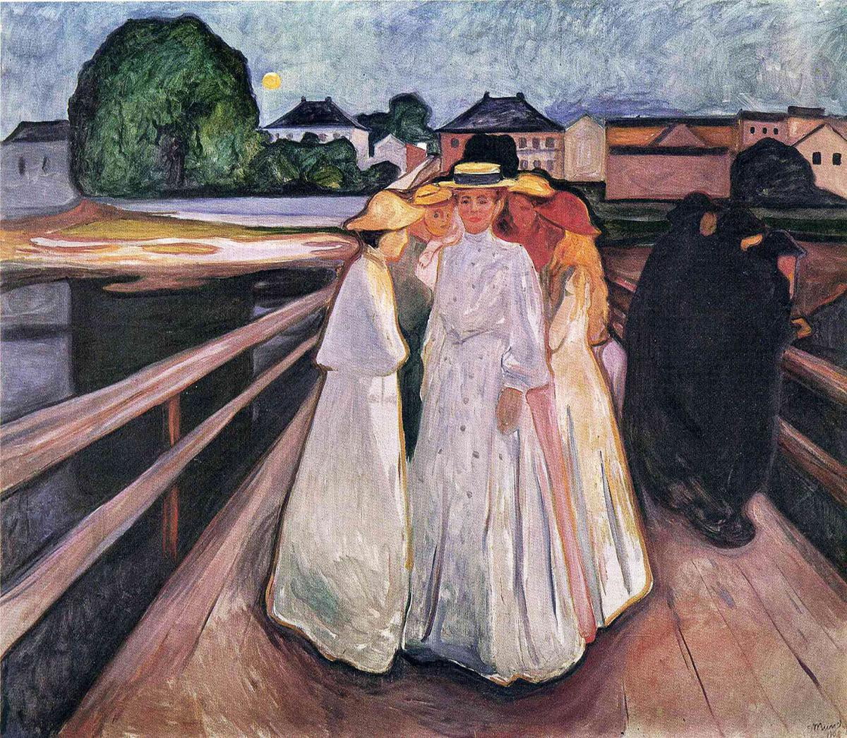 17"x15" Fine Art Quality Poster: Girls On The Jetty 2 - Expressionist ...