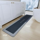 17"x70" Blue Modernized Magic Bath Mat - Rubber Anti-Slip Quick-Drying ...