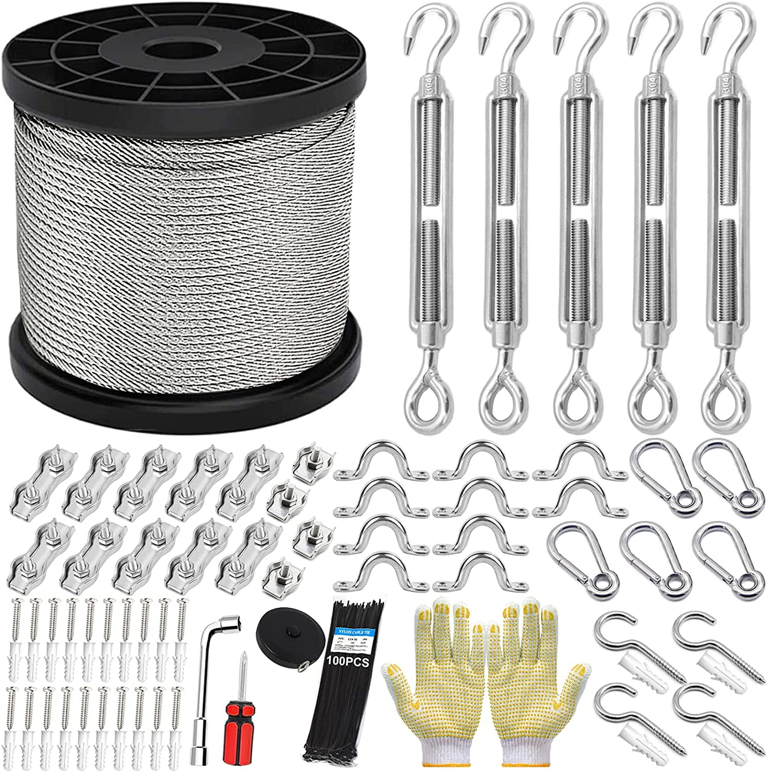 170 FT Globe String Light Suspension Kit, Outdoor String Light ...