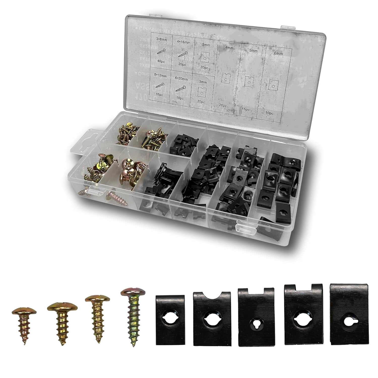 170 PCS Car Screw Assortment Kit, Universal Car Replacement Parts,Metal ...