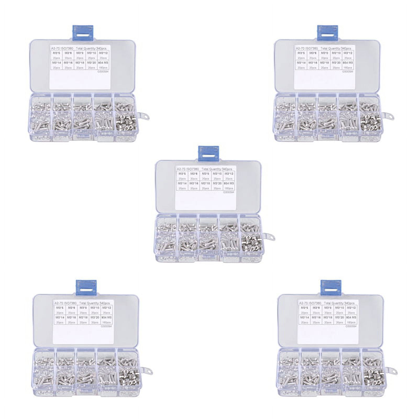 1700Pcs M3 Hex Socket Screw Nut Stainless Steel M3 Screws Nuts ...