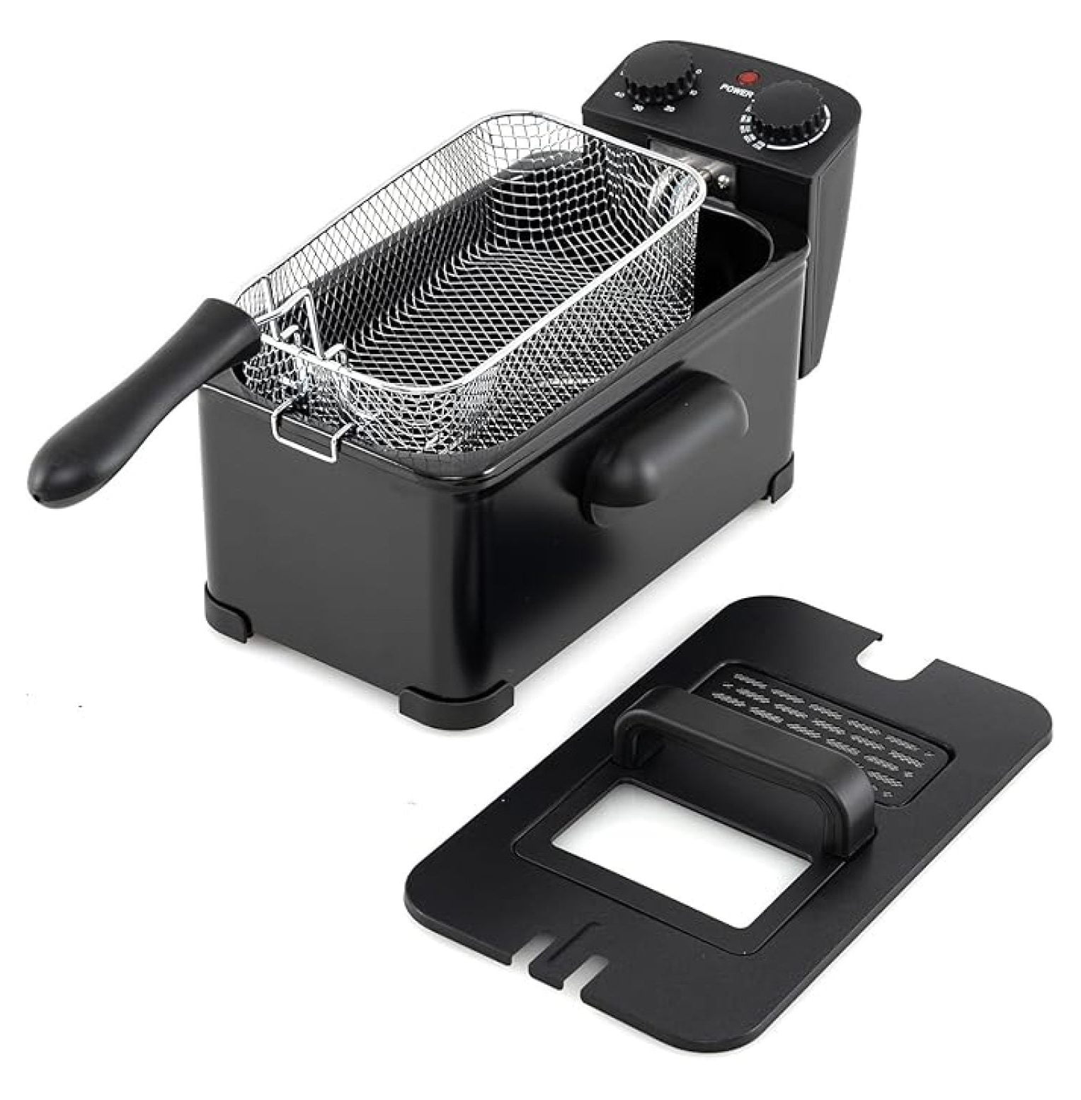 1700W Deep Fryer with Basket, 3L Countertop Frying Pot with Basket ...