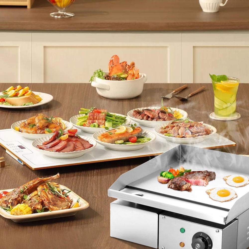 (1700W)Teppanyaki, Electric Griddle Cooktop Countertop Commercial Flat ...