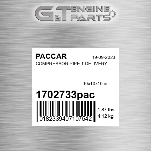1702733PAC COMPRESSOR PIPE 1 DELIVERY fits Paccar (New OEM) - Walmart.com