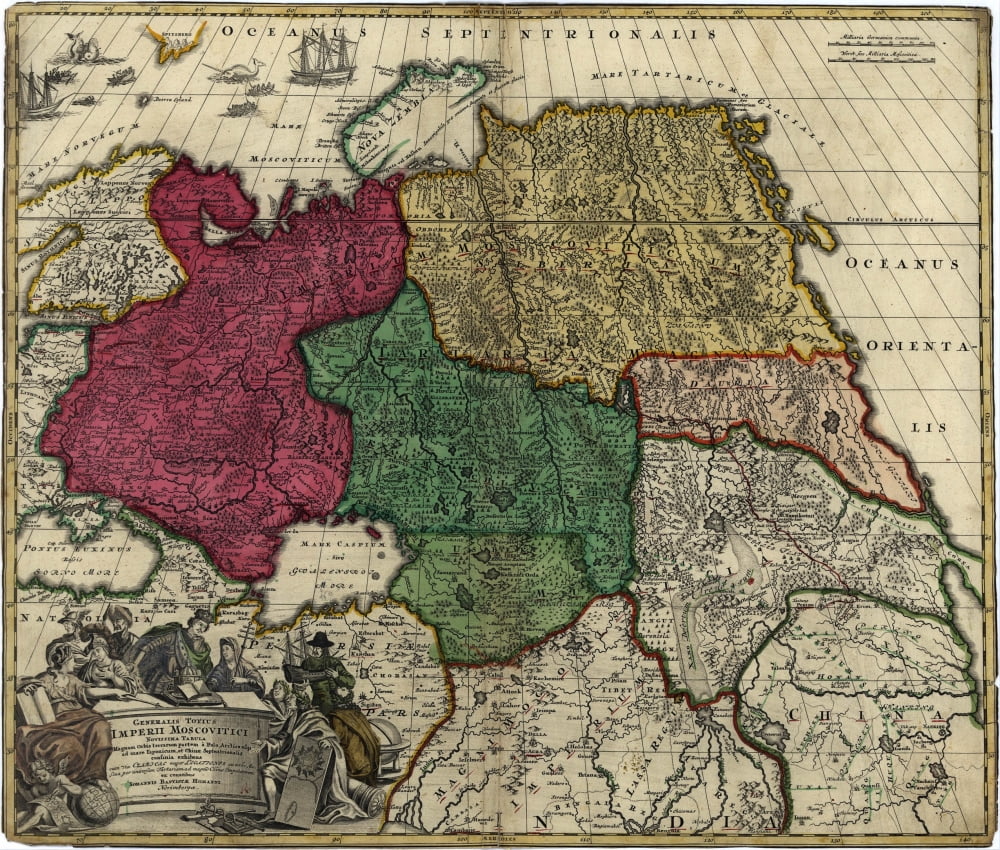 1704 Map Of Russia Showing Territorial Gains Made During The Reign Of Peter The Great (1672-1725 ...