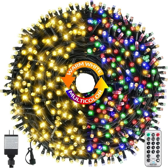 170FT 500 Christmas Lights Outdoor Indoor, Color Changing Christmas ...