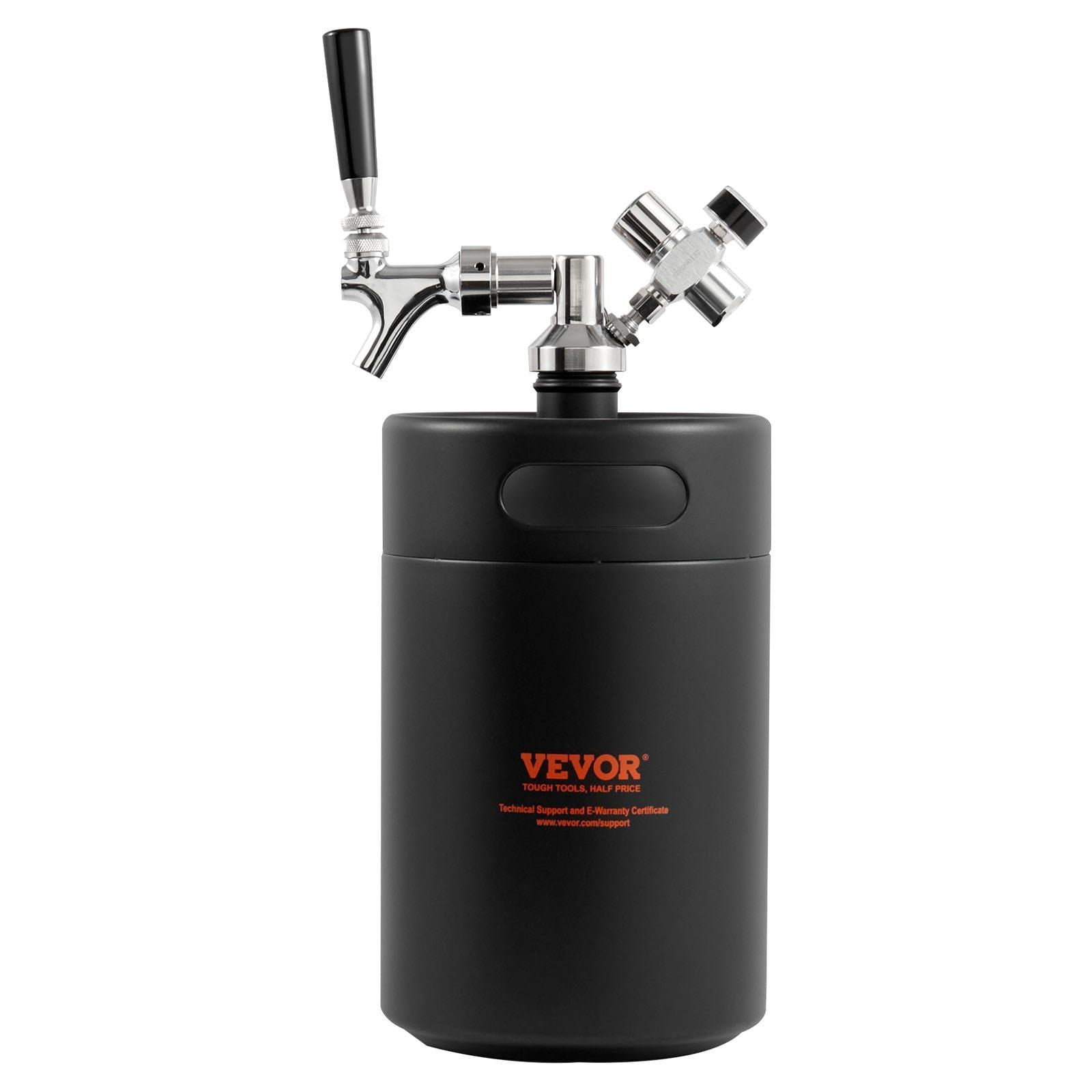 170Oz (5L) Stainless Steel Beer Growler with CO2 Regulator & Tap System ...