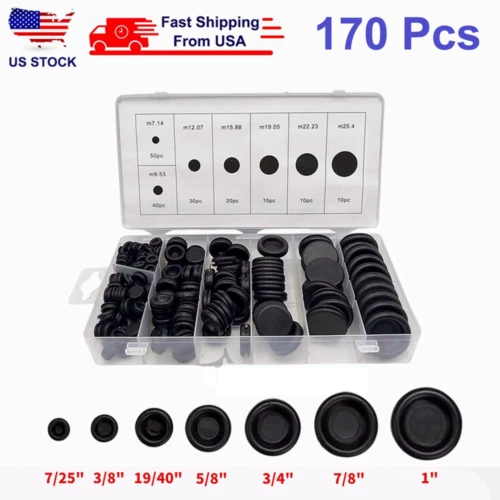170PCS Rubber Grommet Firewall Hole Plug Electrical Wiring Gasket ...