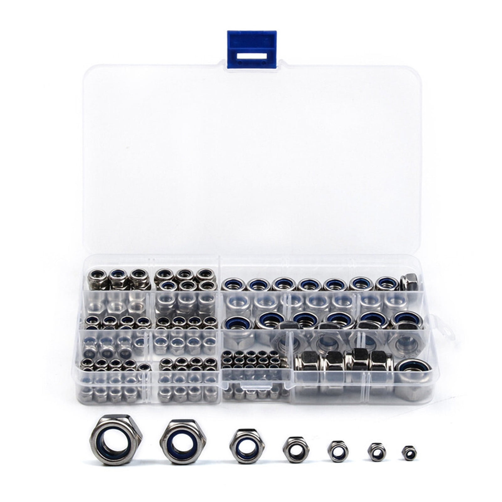 170PCS/Set Nylon Lock Nuts Fastener M3/M4/M6/M8/M10/M12 Metric Thread ...