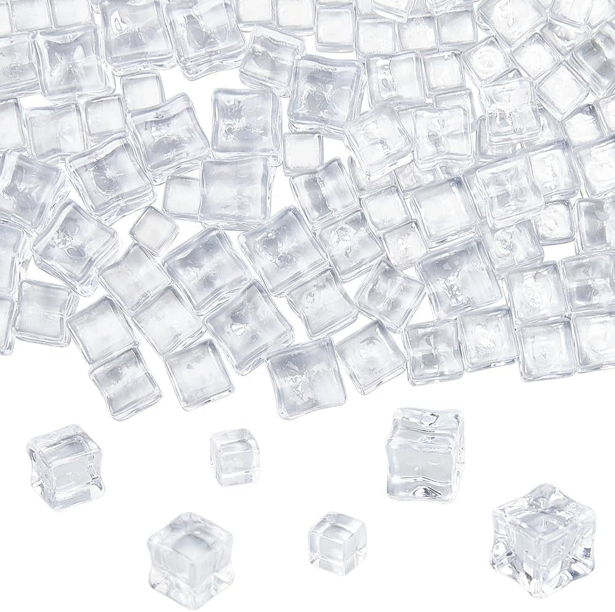 170Pcs 3 Styles Clear Plastic Cubes Transparent Gem Blocks Square Faux ...