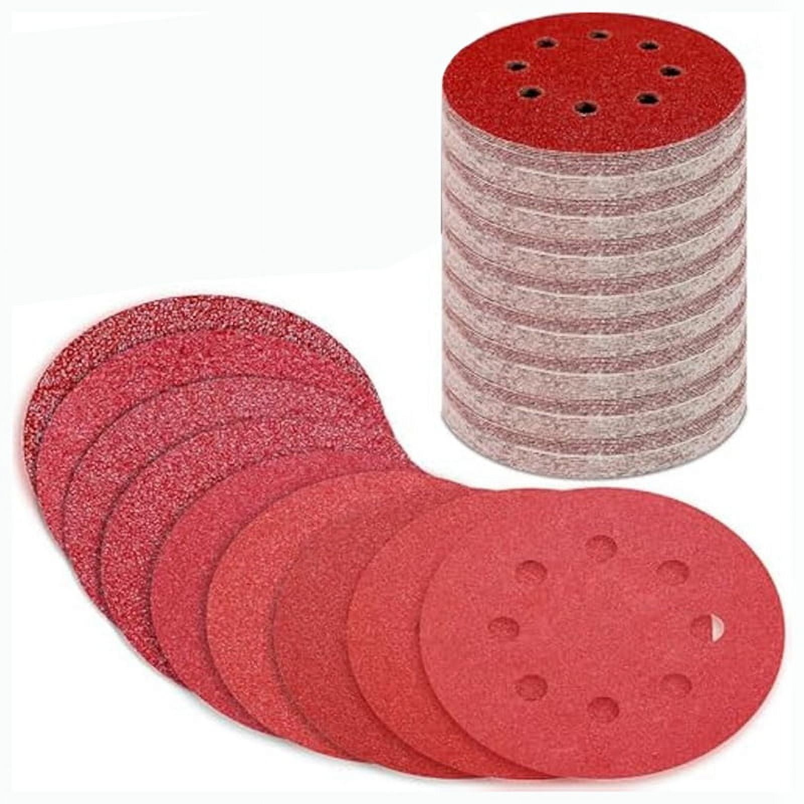 170Pcs 5 Inch Sanding Discs 8 Hole Hook and Loop 40 60 80 120 180 240 ...