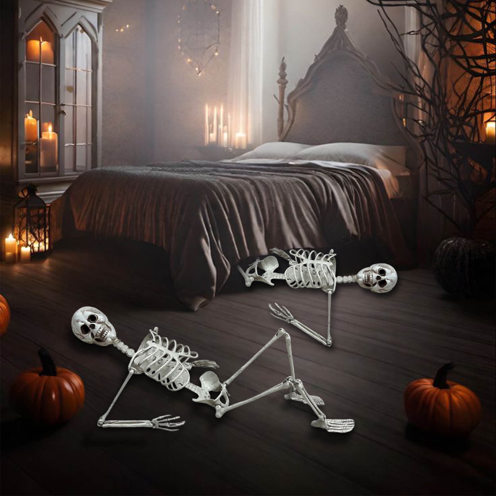 170cm (67") Full-Size Halloween Skeleton Prop – Realistic Skull ...