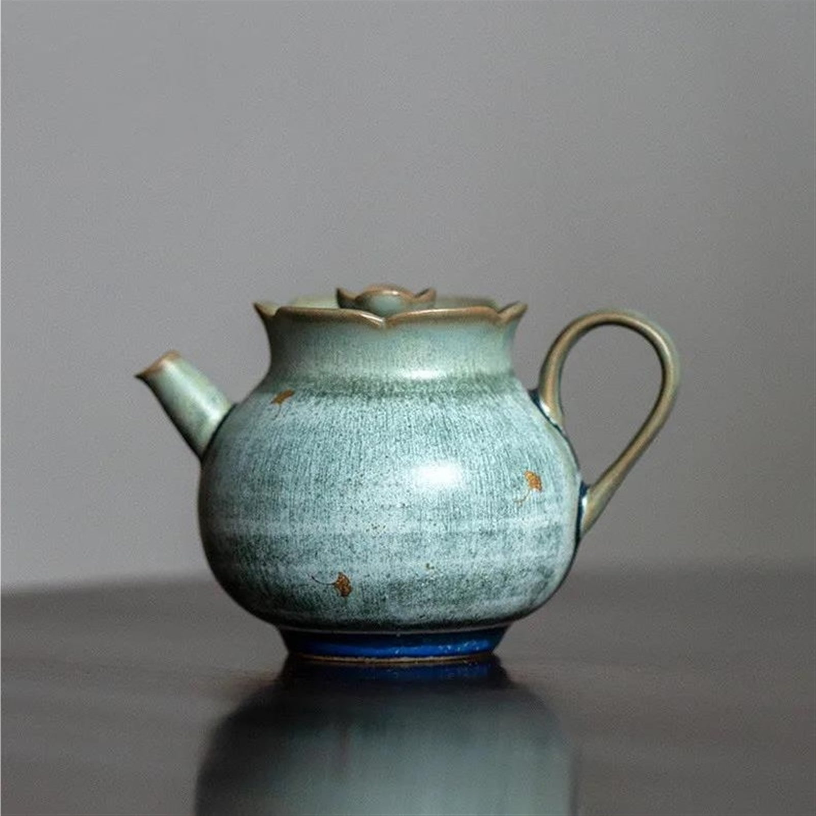 170ml Ceramic Green Glaze Ball Hole Filter Small Pot Kiln Change Flower ...