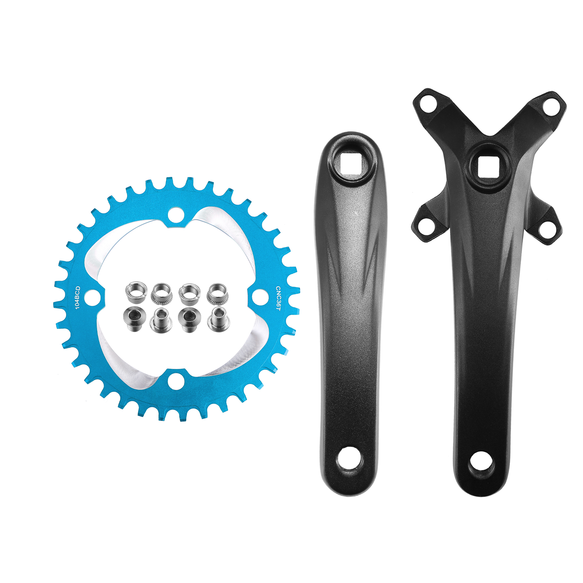 170mm Mountain Bike Square Taper Crankset MTB Crankset with 104 BCD ...