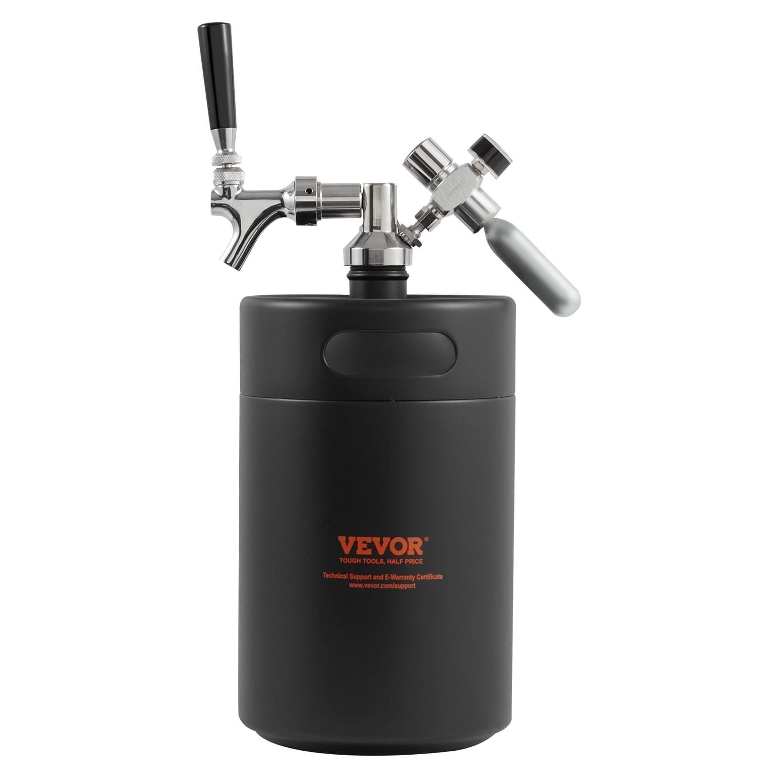 170Oz (5L) Stainless Steel Beer Growler with CO2 Regulator & Tap System ...