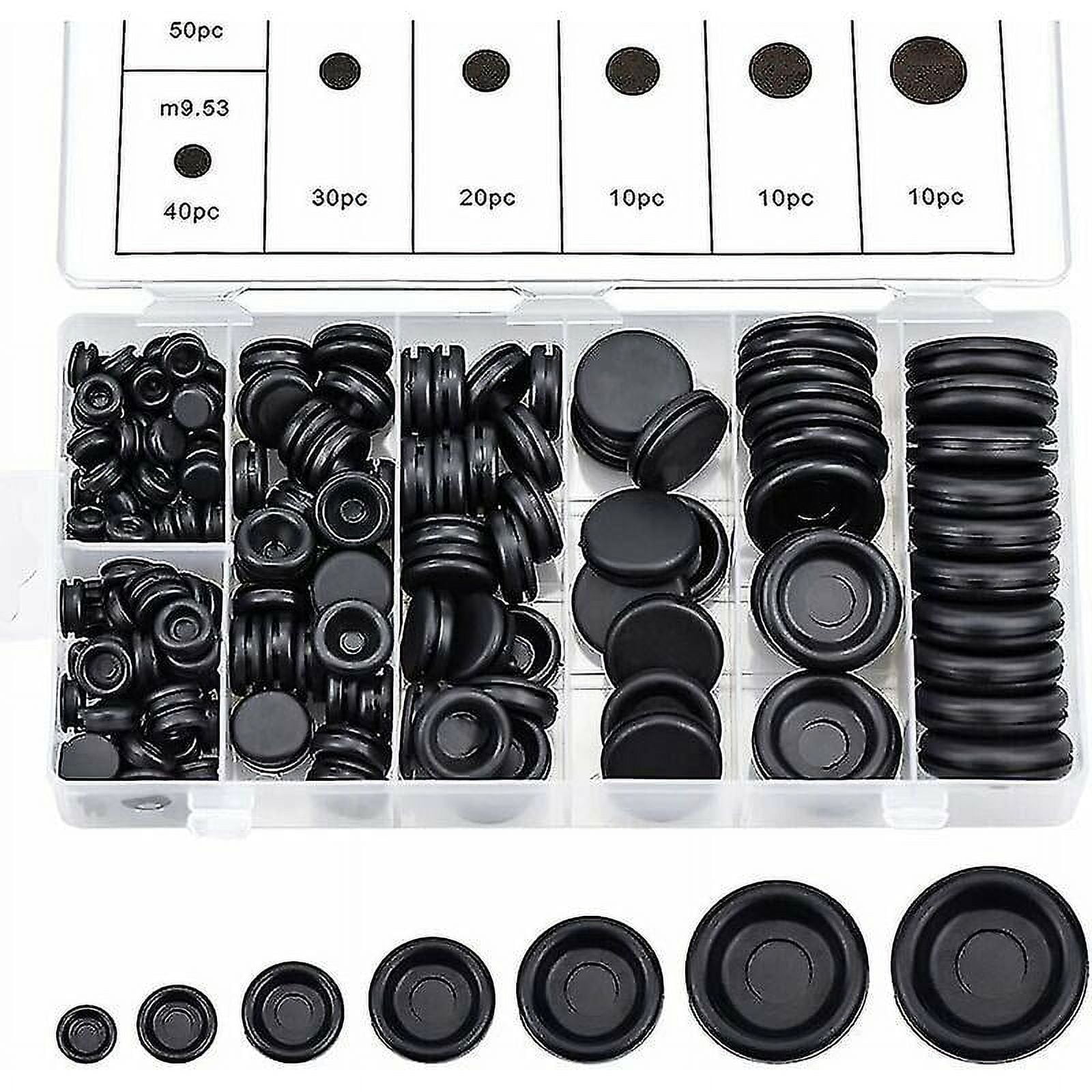 170pcs Rubber Grommet Assortment Grommet Rubber Stoppers Electrical ...