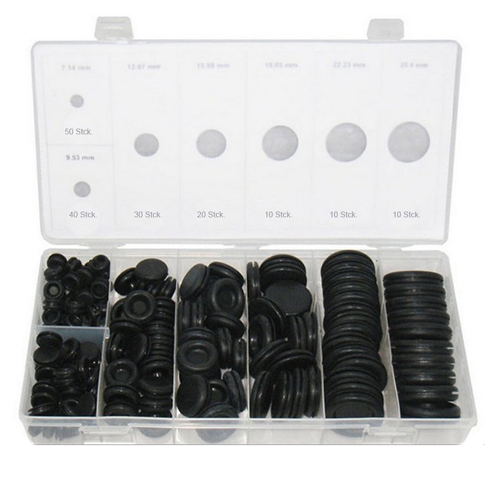 170pcs black rubber washer firewall hole plug eyelet set gasket seal ...