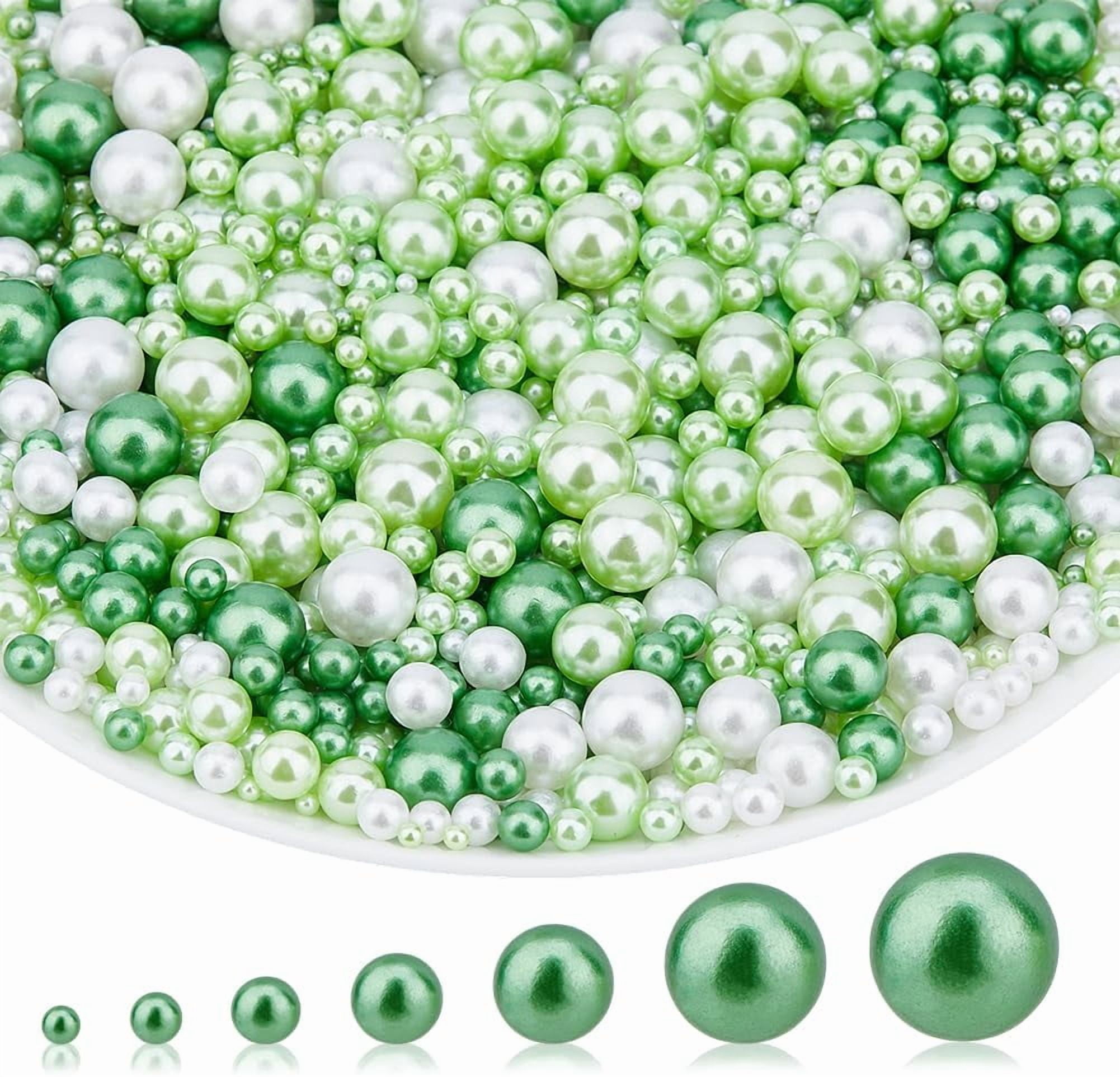 1710Pcs No Hole Pearls 7 Sizes 3-12mm White Green Bulk Pearls Pearl ...