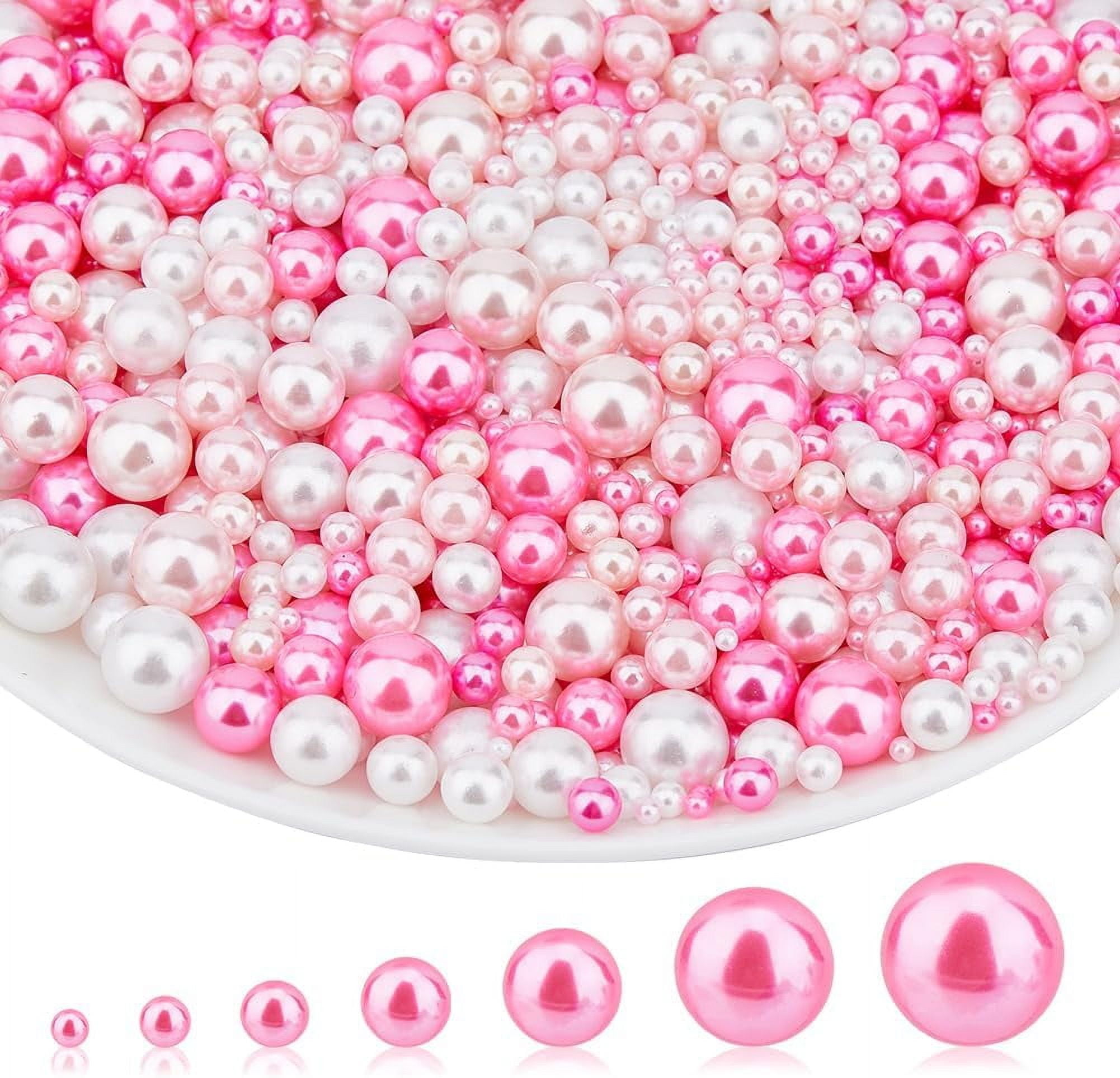 1710Pcs No Hole Pearls 7 Sizes 3-12mm White Pink Bulk Pearls Pearl ...