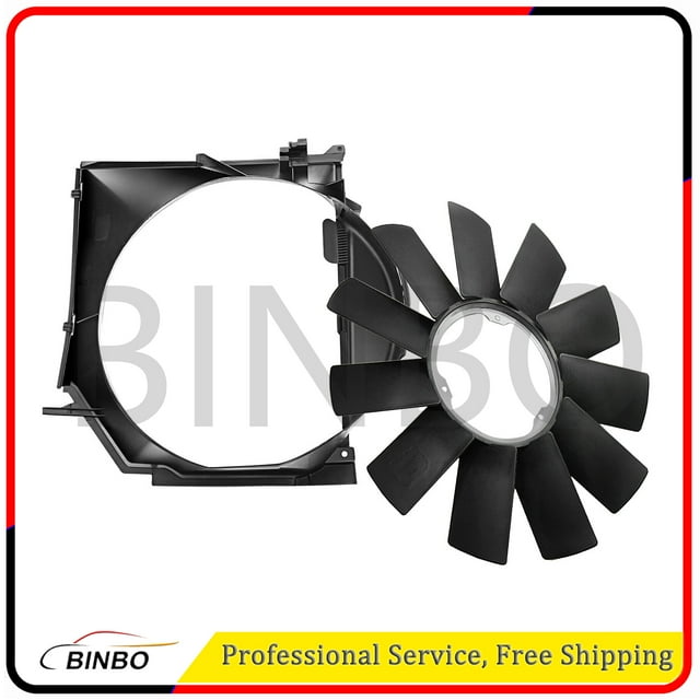 17111436259 + 11521712058 Radiator Cooling Fan Shroud with Fan Blade ...
