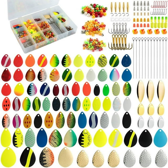 1721pcs Spinner Making Kit Spinner Blades Lure Bodies Floats Beads Bass ...