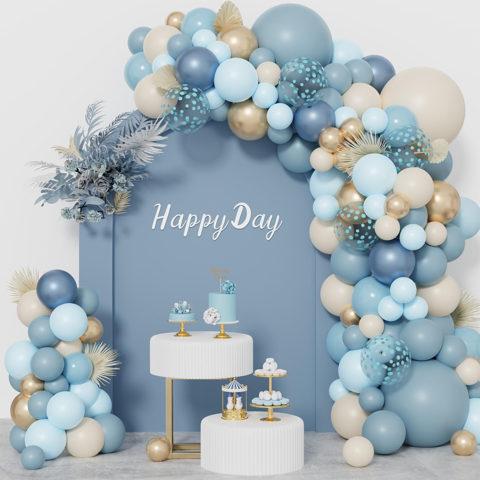 172Pcs Dusty Blue Balloons Arch Garland AIS1 Kit, Dusty Pastel Blue ...