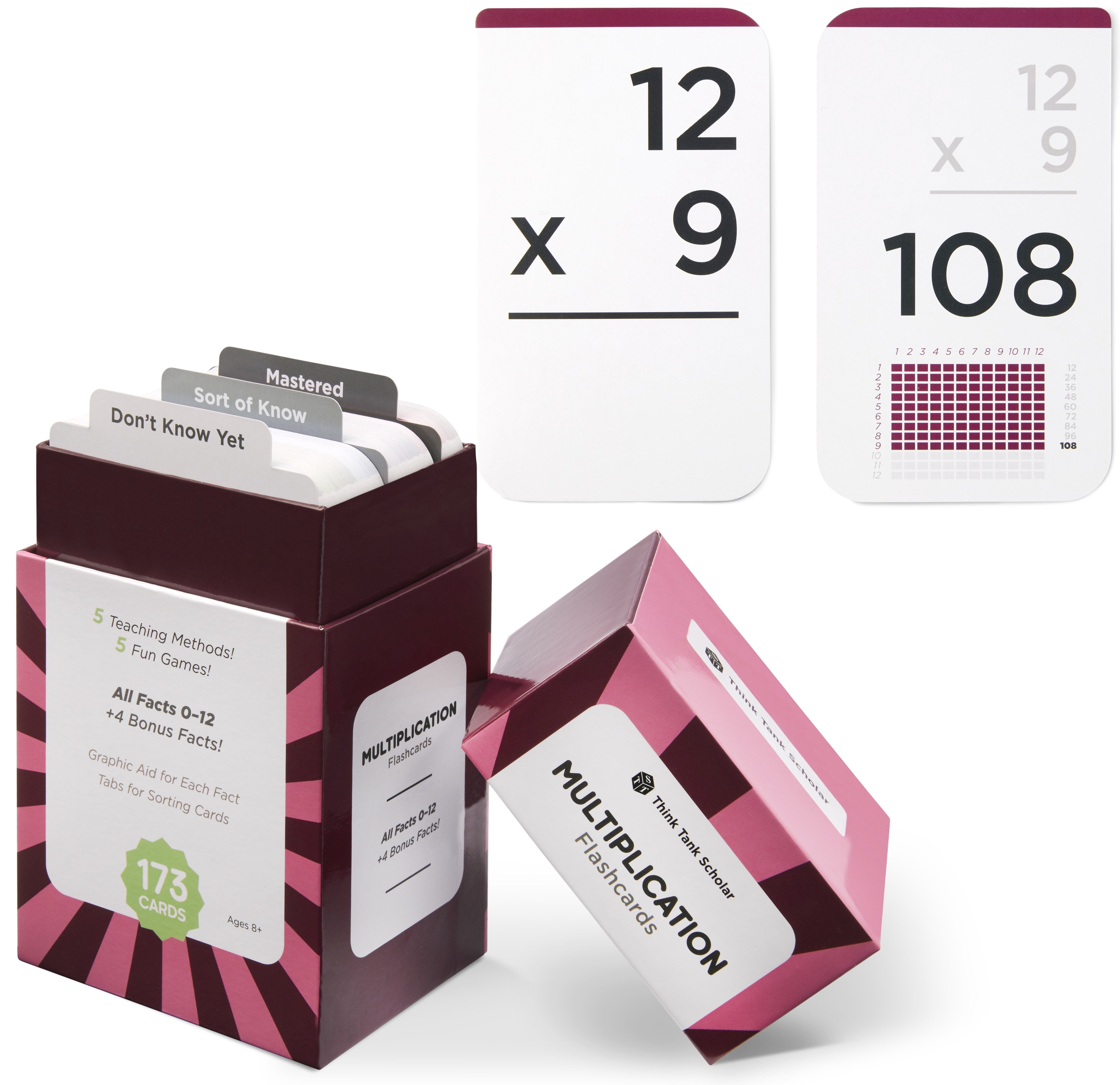 173 Multiplication Flash Cards Full Box Set | All Facts 0-12 | Color ...