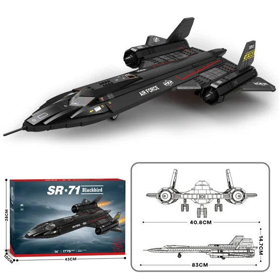 1733PCS SR-71 Blackbird Fighter Building Blocks Air Force ...