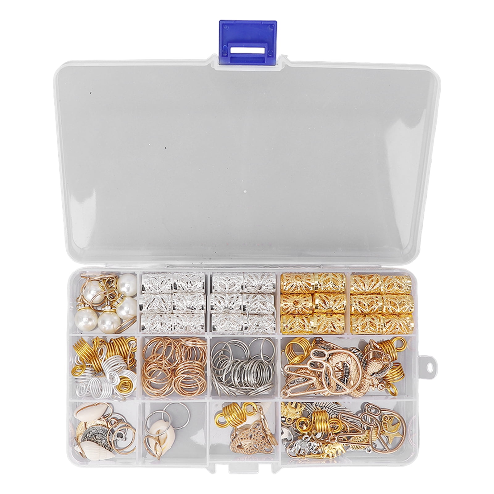 173pcs Hair Coil Dreadlocks Beads Alloy Hair Tube Cuffs Rings Clips ...