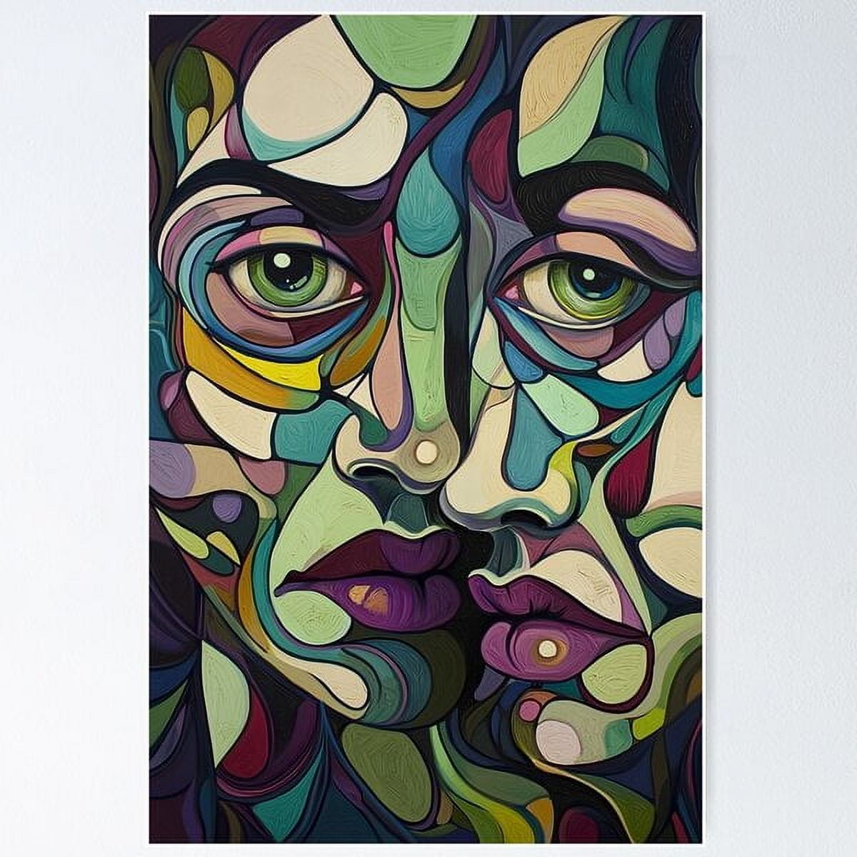 1746 Abstract Faces Poster Wall Art, Modern Wall Decor For Living Room ...