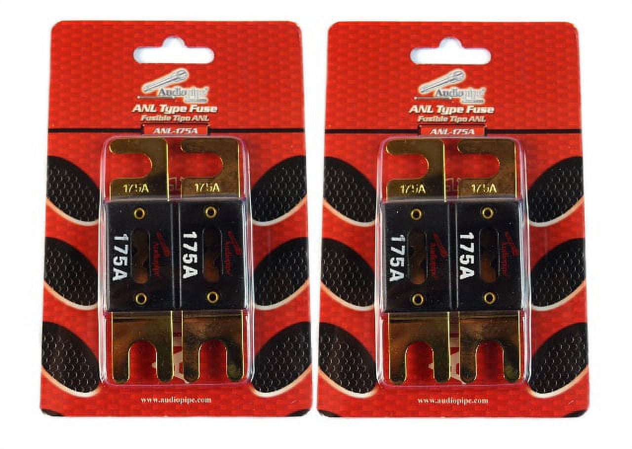 175 Amp ANL Fuses Gold Plated AudioPipe Blister Pack 4 Fuses Car Audio ...