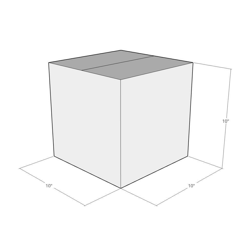 10x10x10 White Corrugated Shipping Boxes, 48 ECT Double-Wall, Qty 175 ...