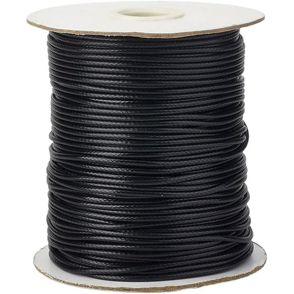 175 Yards 0.5MM Black Waxed String Waxed Thread Macrame Cord Polyester ...