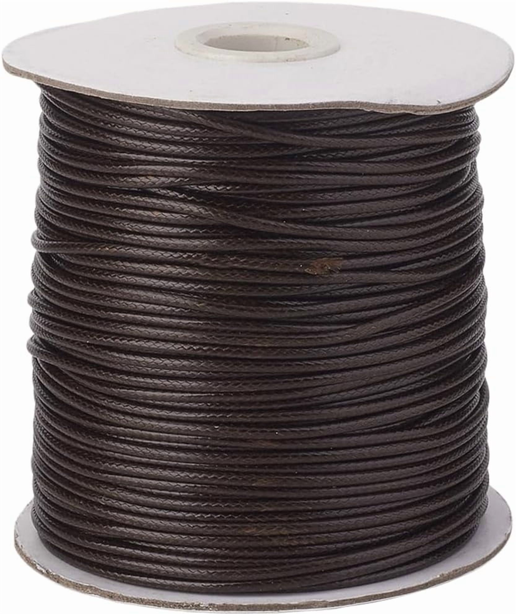 175 Yards 0.5MM Dark Brown Waxed Polyester Cord Smooth Soft Round ...