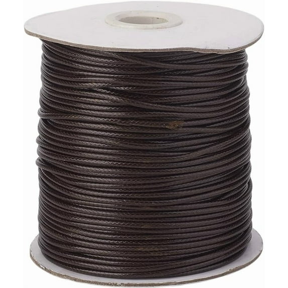 175 Yards 0.5MM Dark Brown Waxed Polyester Cord Smooth Soft Round ...
