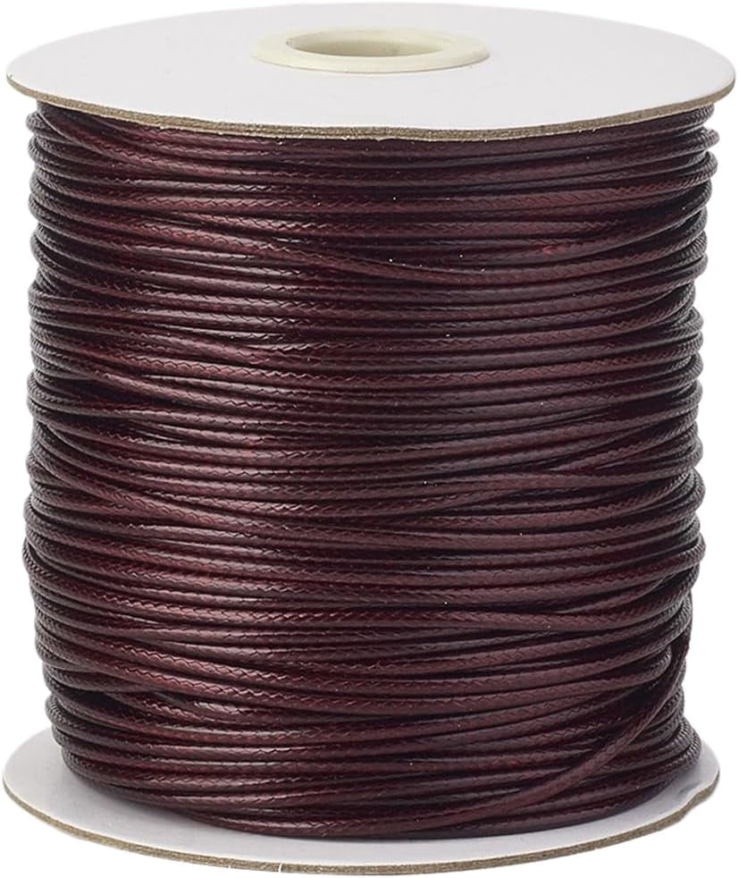 175 Yards 1.5MM Dark Red Waxed Polyester Cord Macrame Thread Beading ...